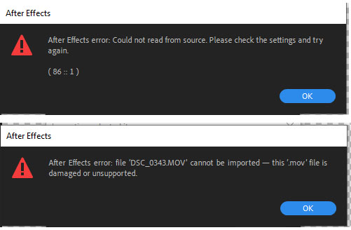 Can t Import MOV Files To After Effect CC CS6 CS5 5 CS5 CS4 Solution