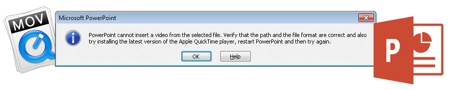 How To Insert Embed QuickTime Movie mov To PowerPoint For Presentation